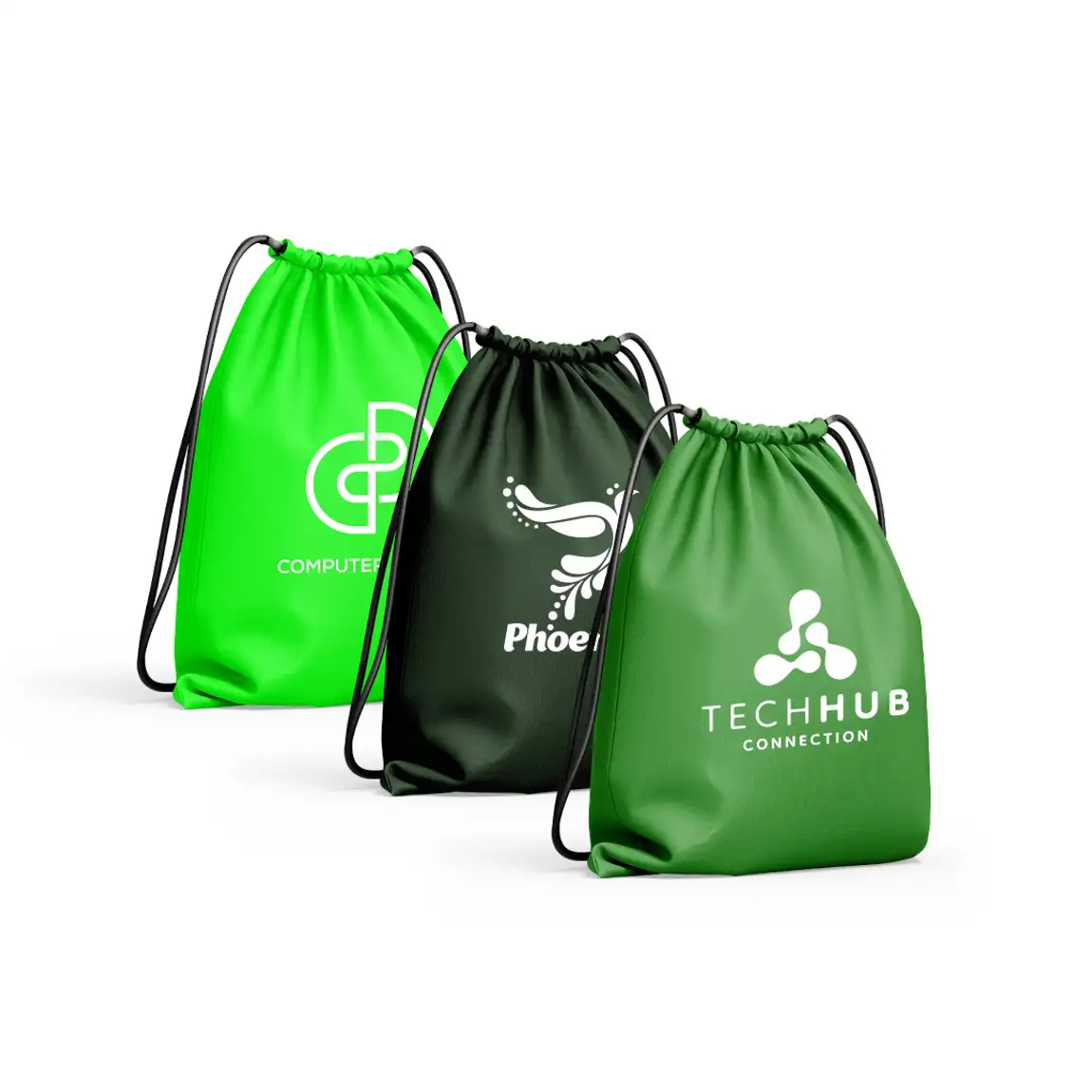 Nylon Drawstring Bags With Reinforced Shoulder Straps