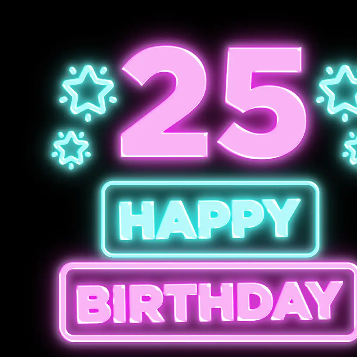 25th Happy Birthday Neon Signs
