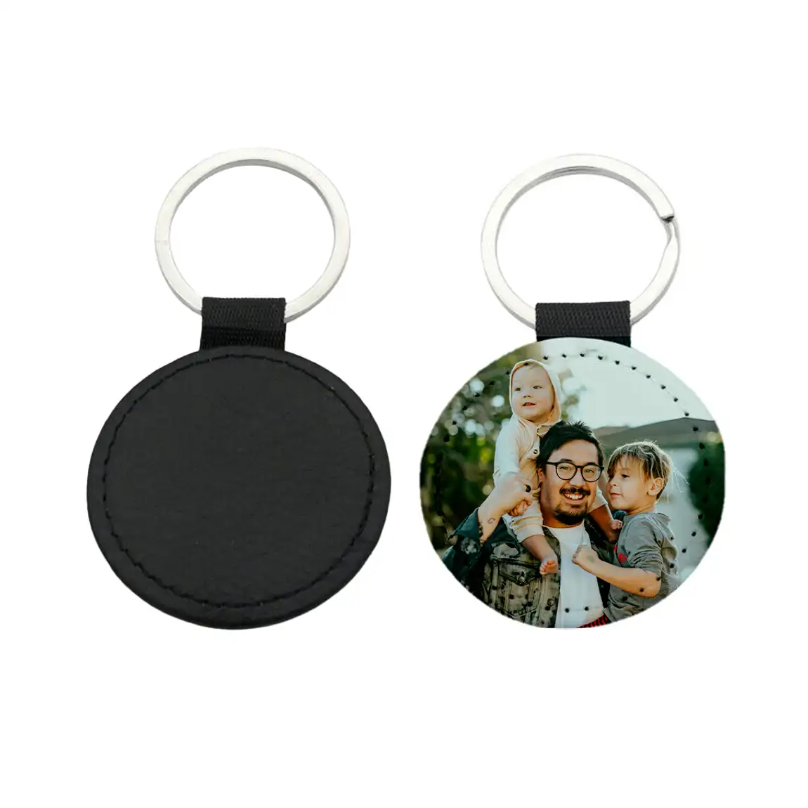 Keychains - Circle Leather Keychains