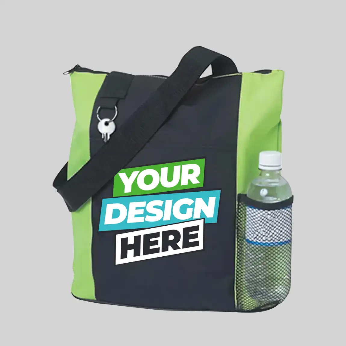Tote Bags - Zippered Polyester Tote Bags
