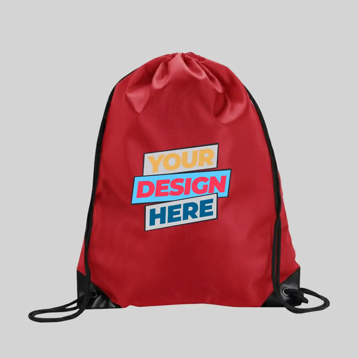 Tote Bags - Nylon Drawstring Bags with Black Corners
