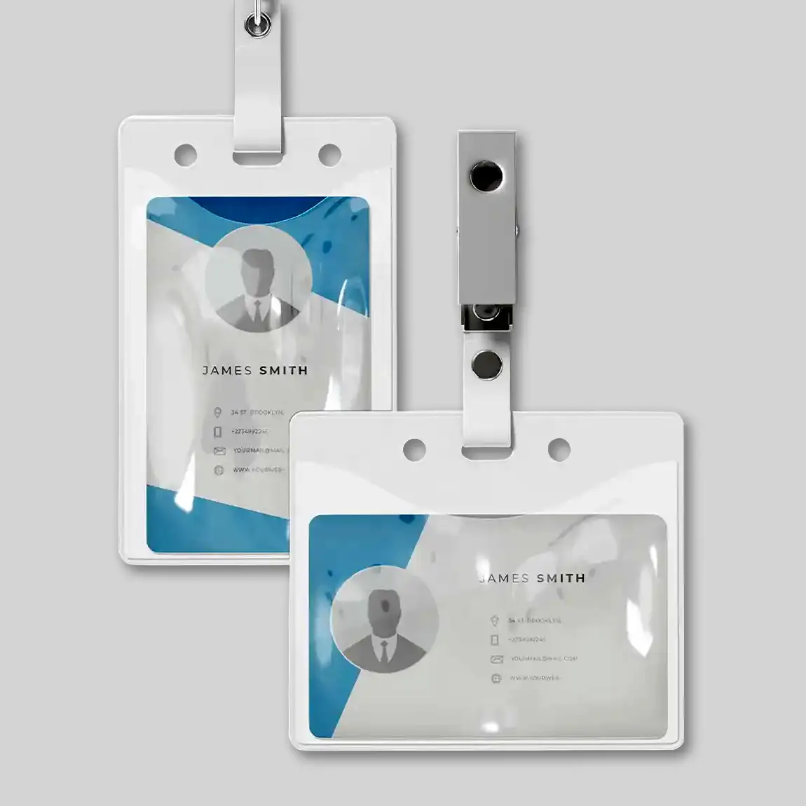 Lanyards & ID Cards - Blank Soft Transparent Badge Holders