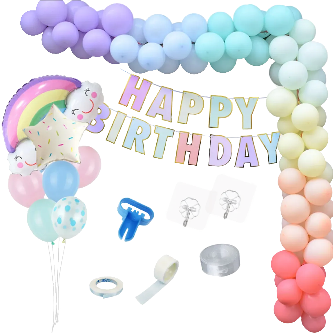 Balloons - Custom Rainbow Theme Birthday Decorations