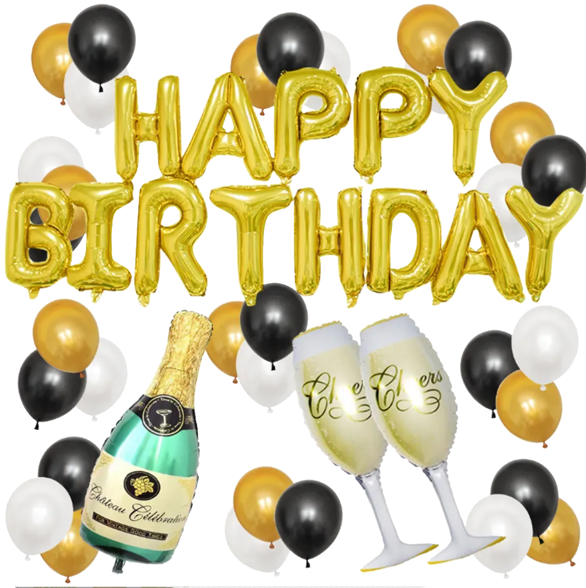 Balloons - Custom Champagne Theme Birthday Decorations