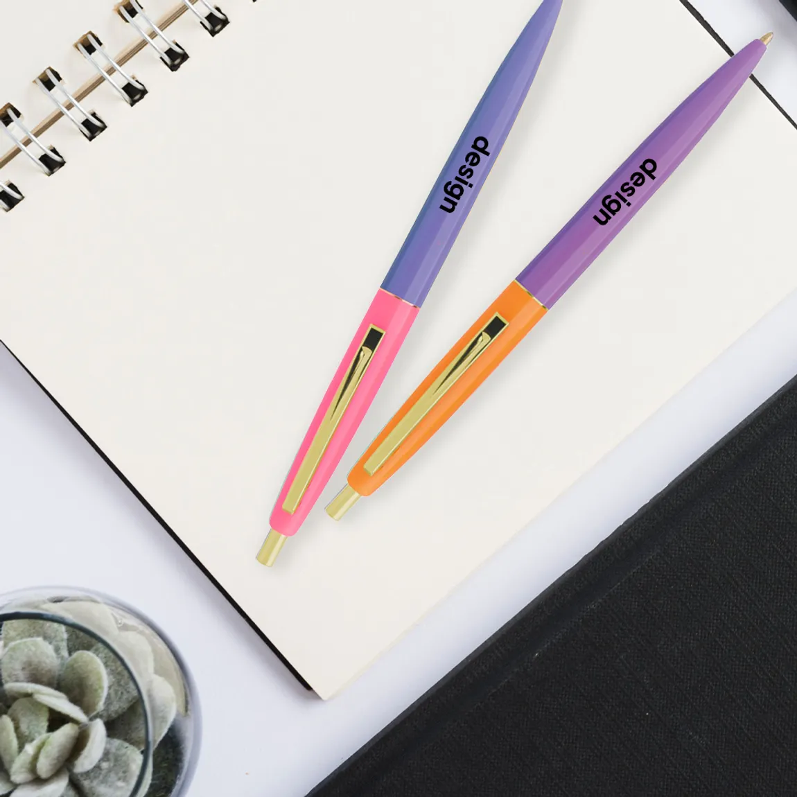 Pens - Custom BIC Clic Pens with Gold Trim