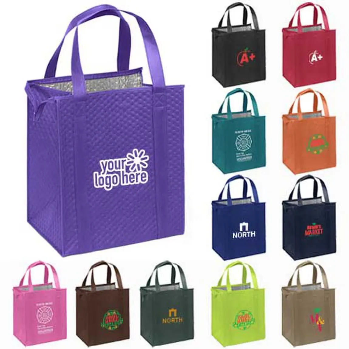 Tote Bags - Custom Dimple Insulated Cooler Tote Bags