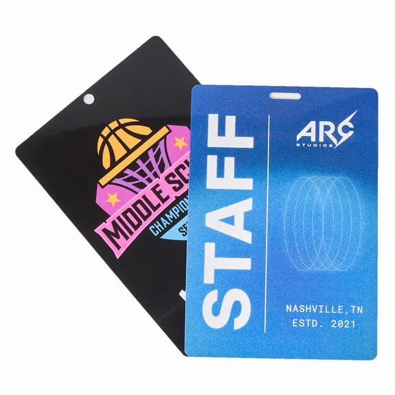 Lanyards & ID Cards - Custom Vertical Printed ID Name Badges