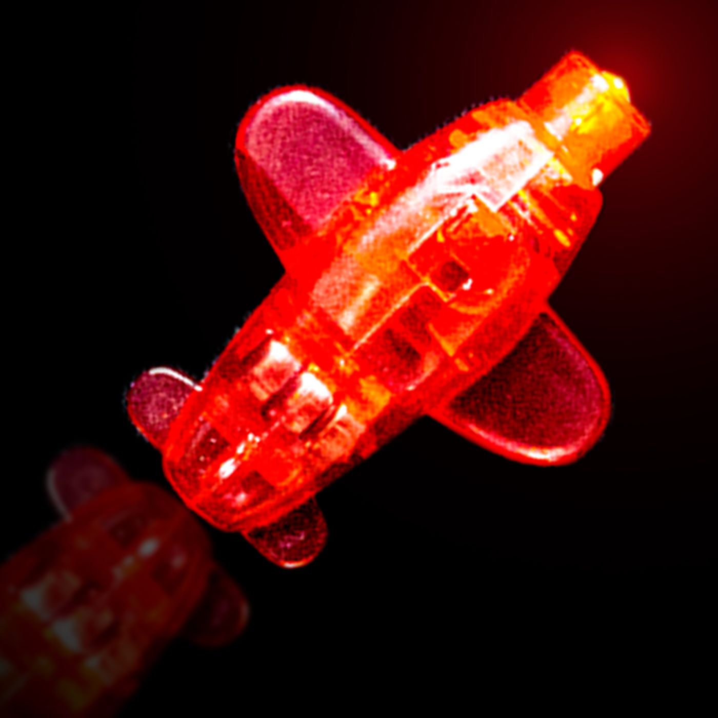 1.5" Light-Up Plane Finger Lights- Red | CustomButtonsNow.com | SKU# 8966