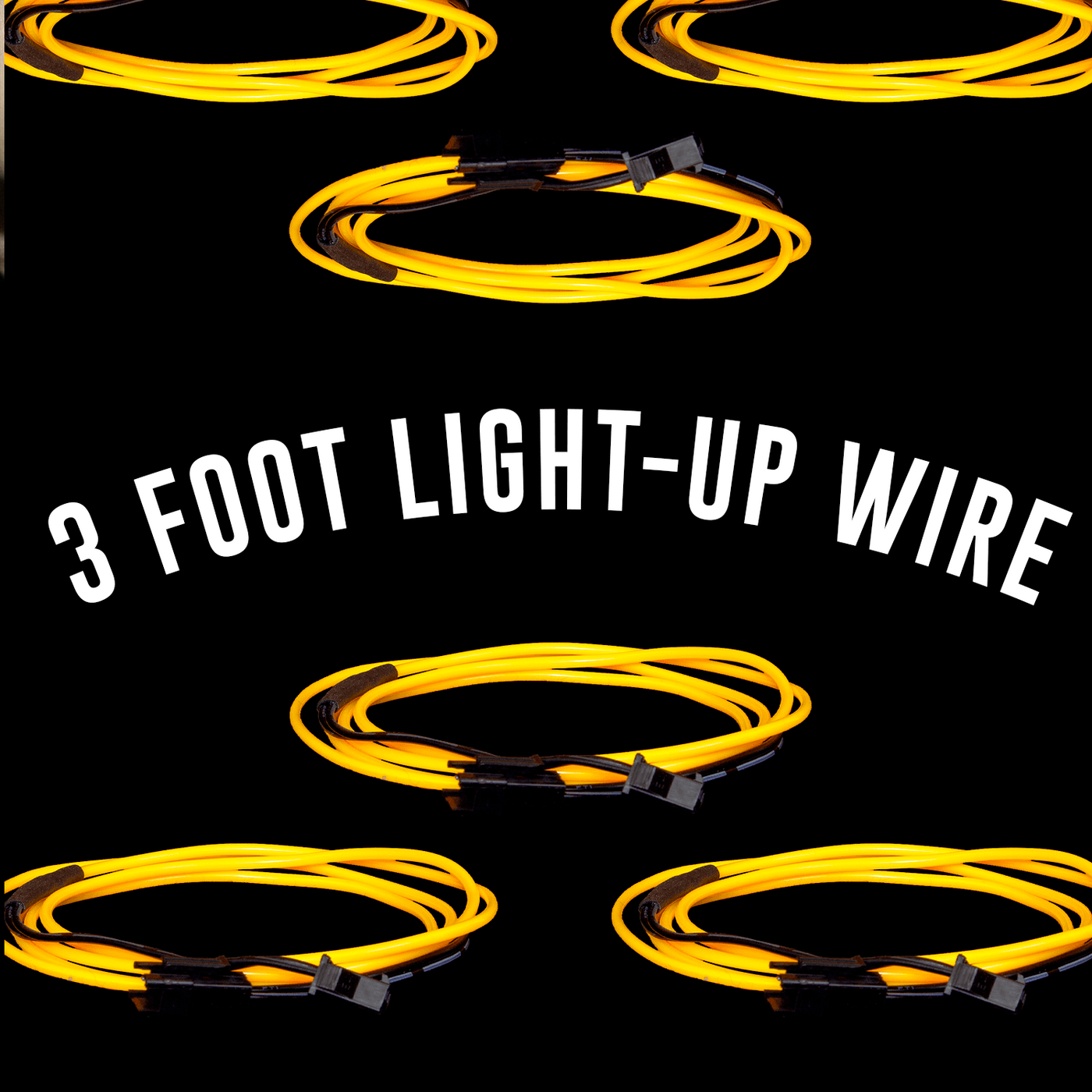 3 Foot Light-Up EL Wire - Yellow | CustomLanyard.net | SKU# 9228