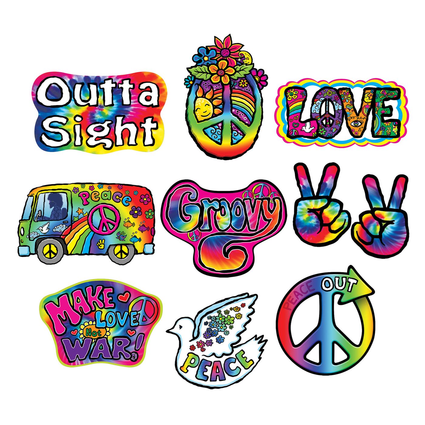 60s Cutouts | CustomButtonsNow.com | SKU# 13237