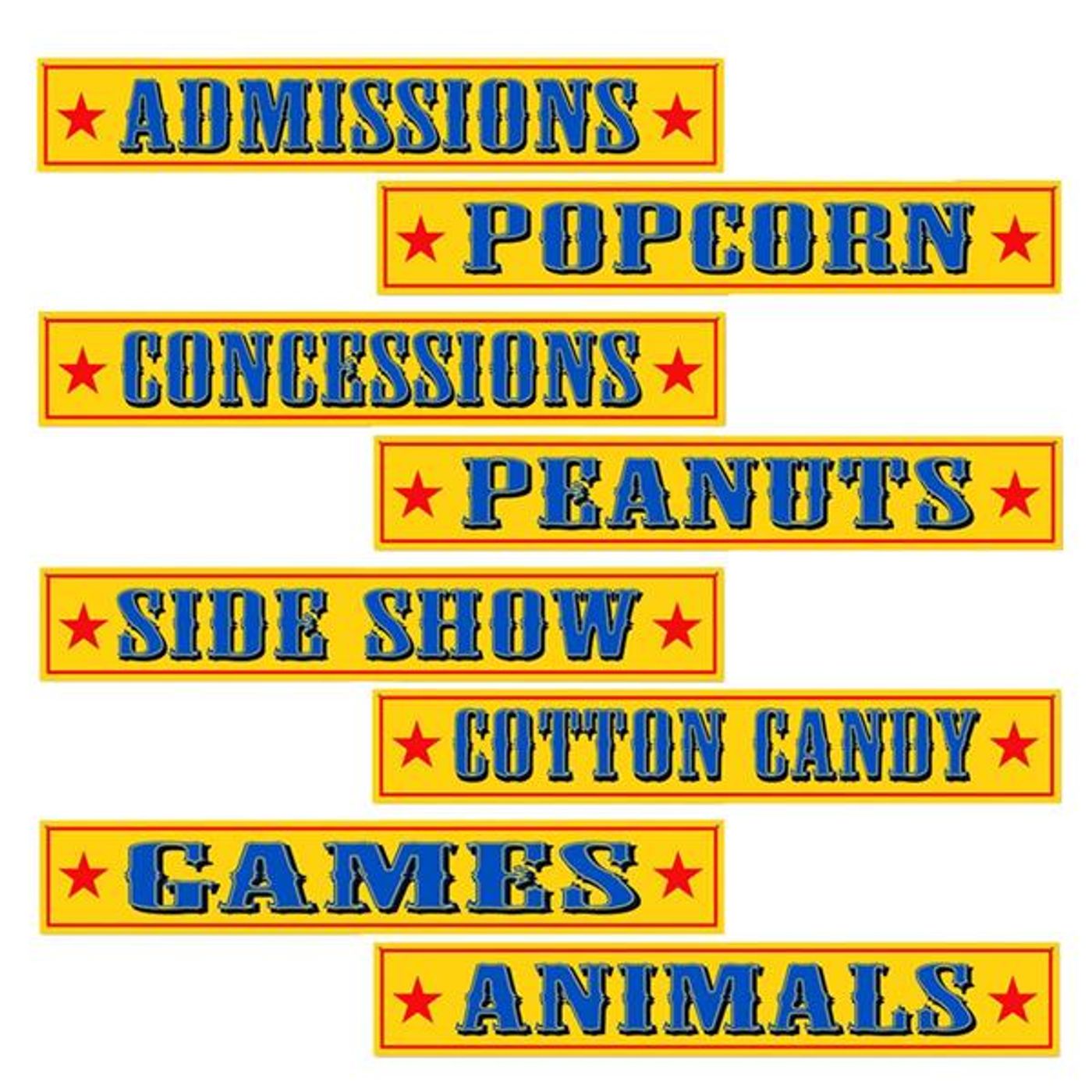 Circus Sign Cutouts (Per 4 pack) | CustomLanyard.net | SKU# 13913