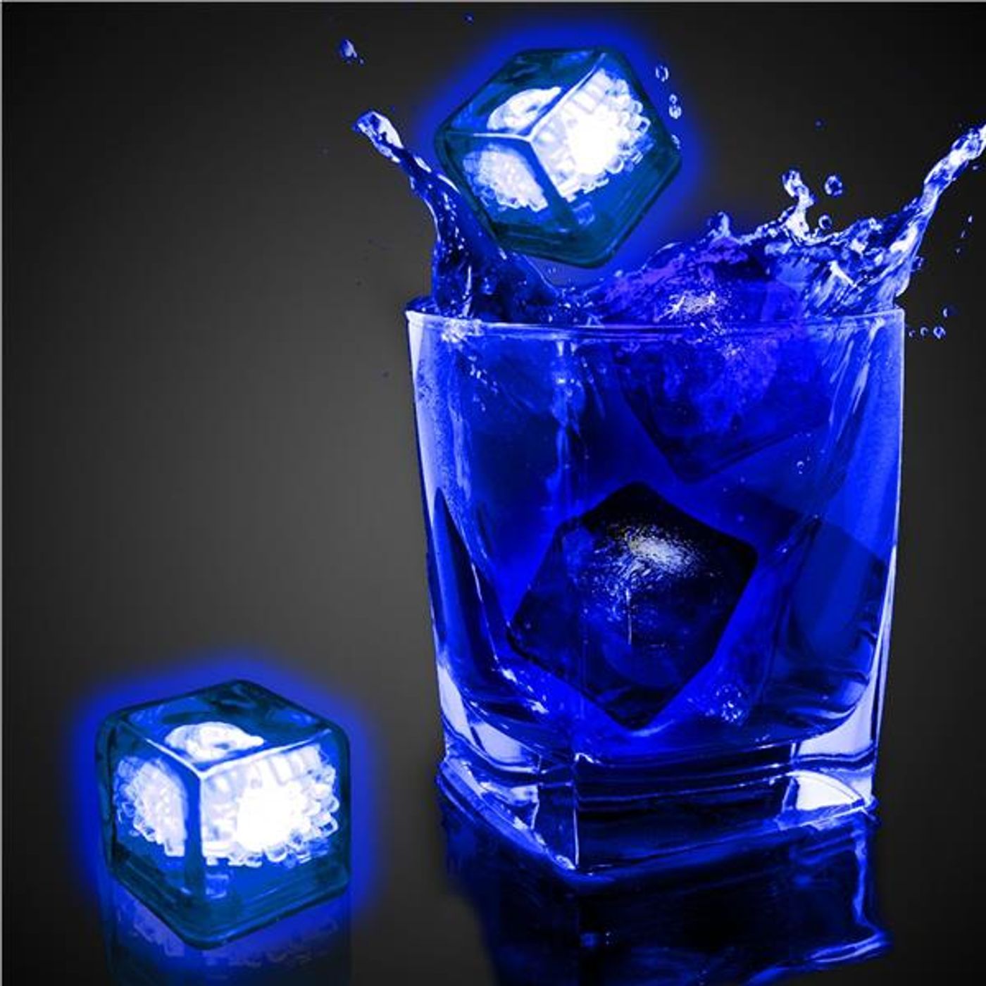 Blue Liquid Activated Light Up Ice Cubes (Per 12 pack ...