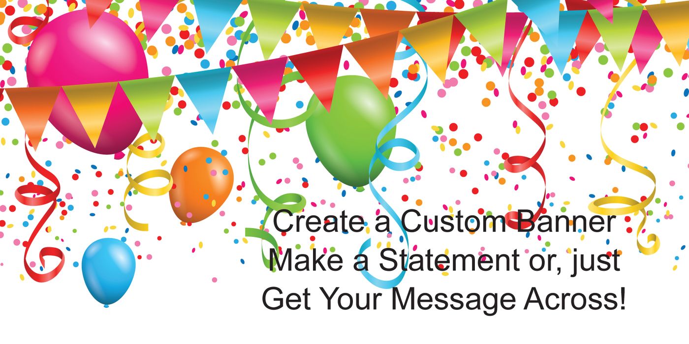 Colorful Confetti Custom Banner - 18 x 36 | CustomLanyard.net | SKU# 13967