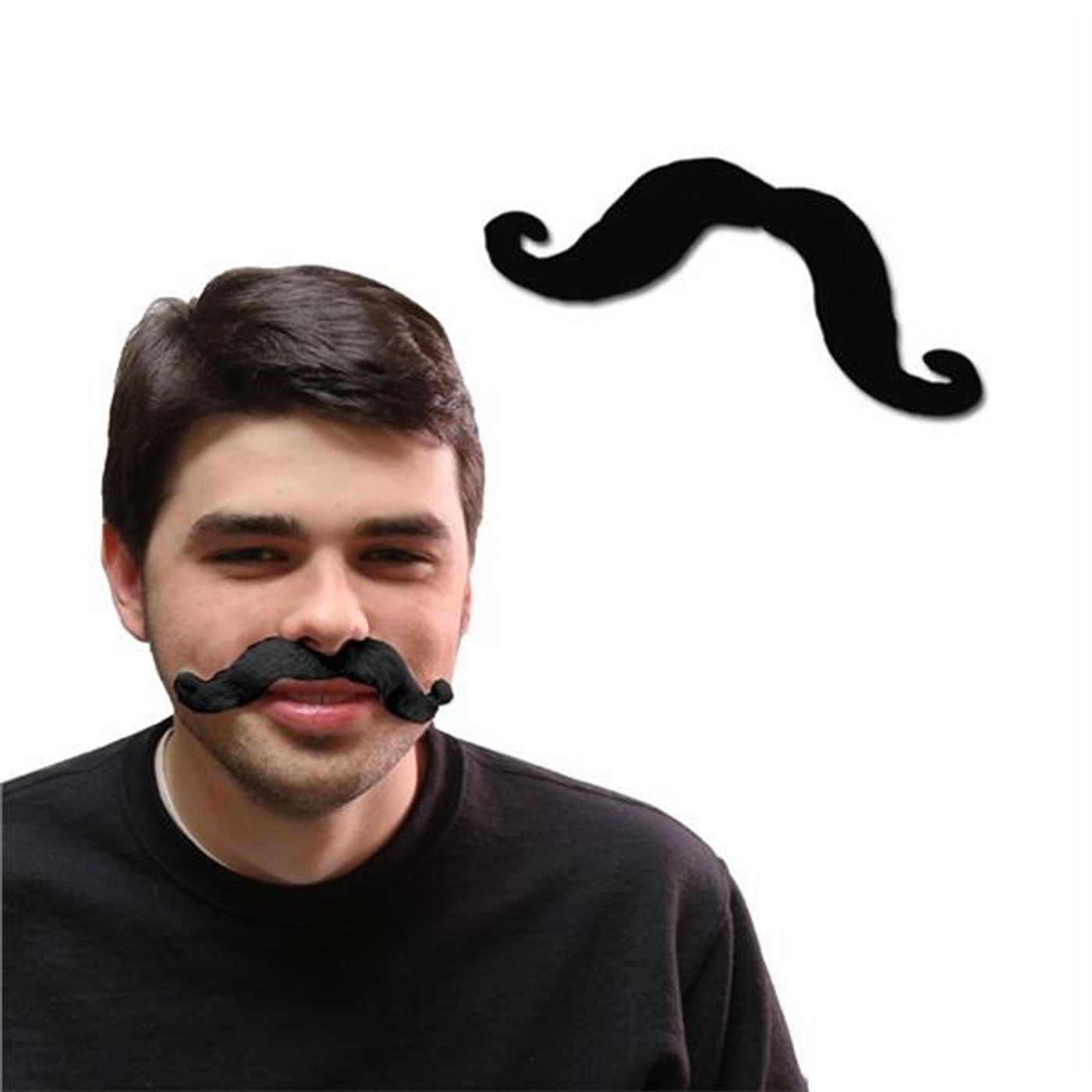 Black Handlebar Mustaches (Per 12 pack) | CustomLanyard.net | SKU# 12822