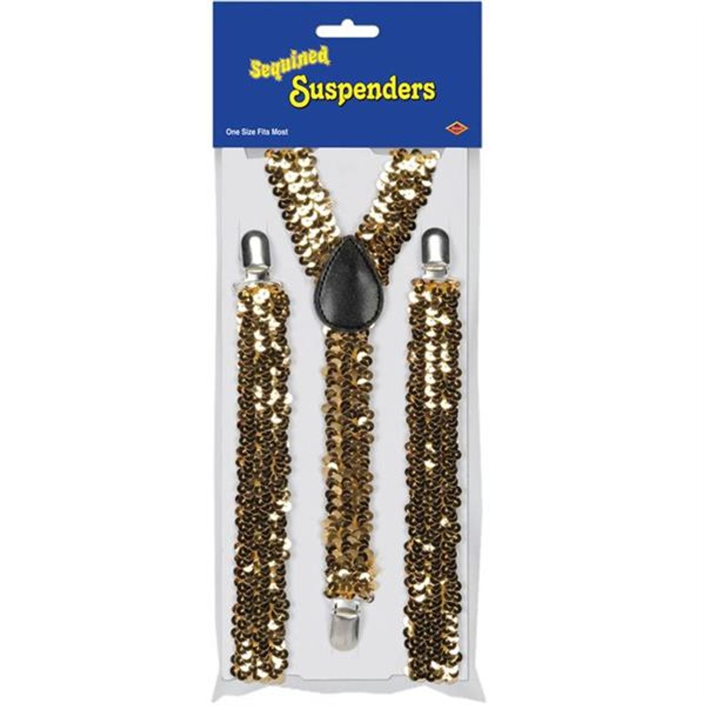 Gold Sequin Suspenders | CustomLanyard.net | SKU# 12815