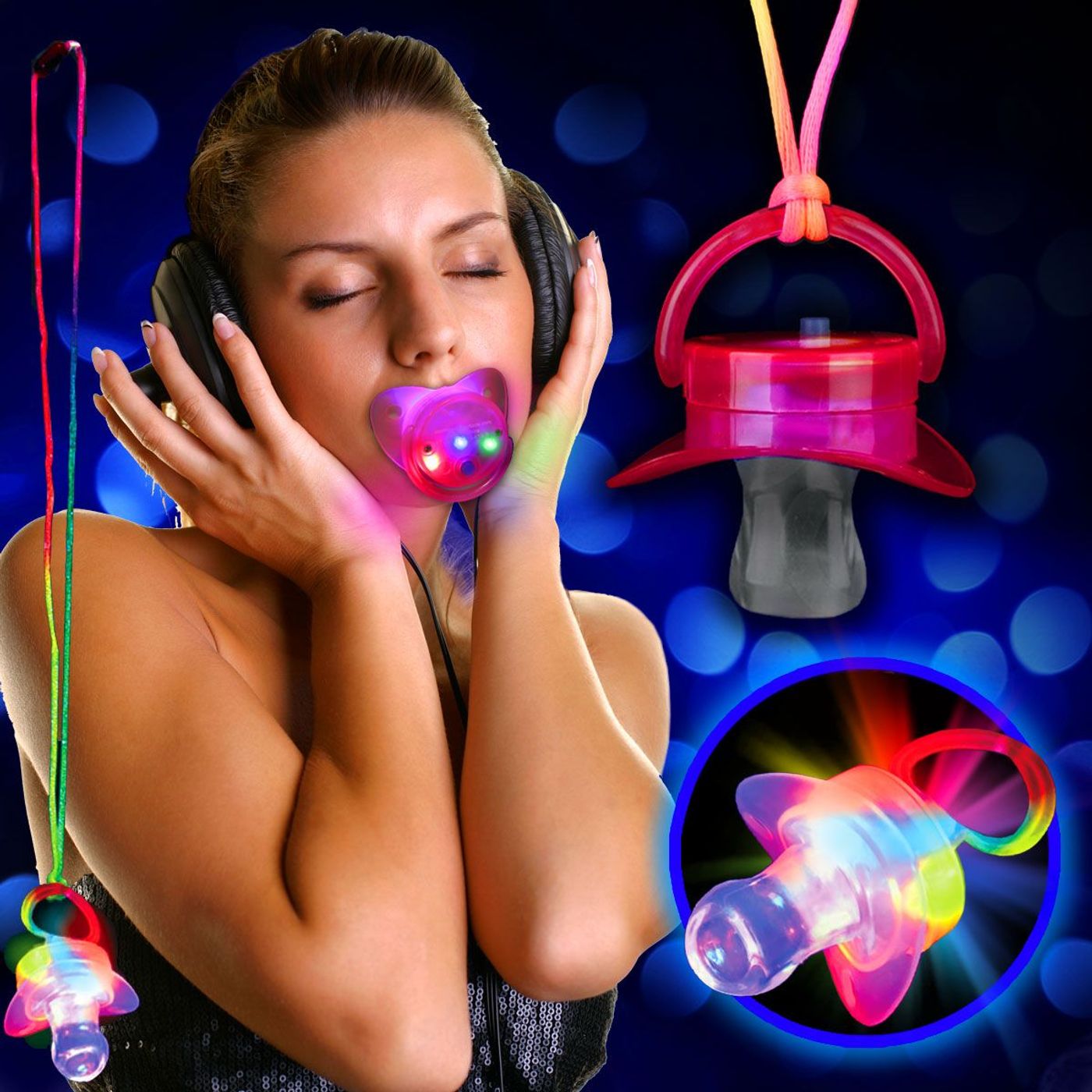 LED Toy Pacifiers (Per 12 pack) | CustomLanyard.net | SKU# 10801