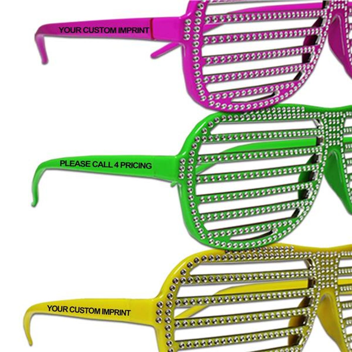 Neon Sparkle Slotted Glasses (Per 12 pack) | CustomLanyard.net | SKU# 12538