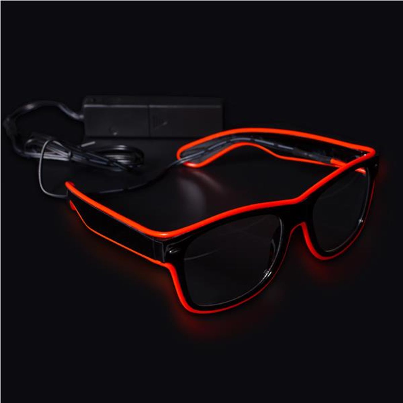 Red Light Up EL Wire Eyeglasses | CustomLanyard.net | SKU# 11323