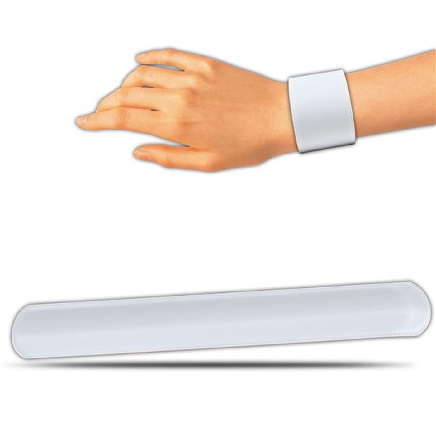 White Slap Bracelets (Per 12 pack) | CustomButtonsNow.com | SKU# 11651