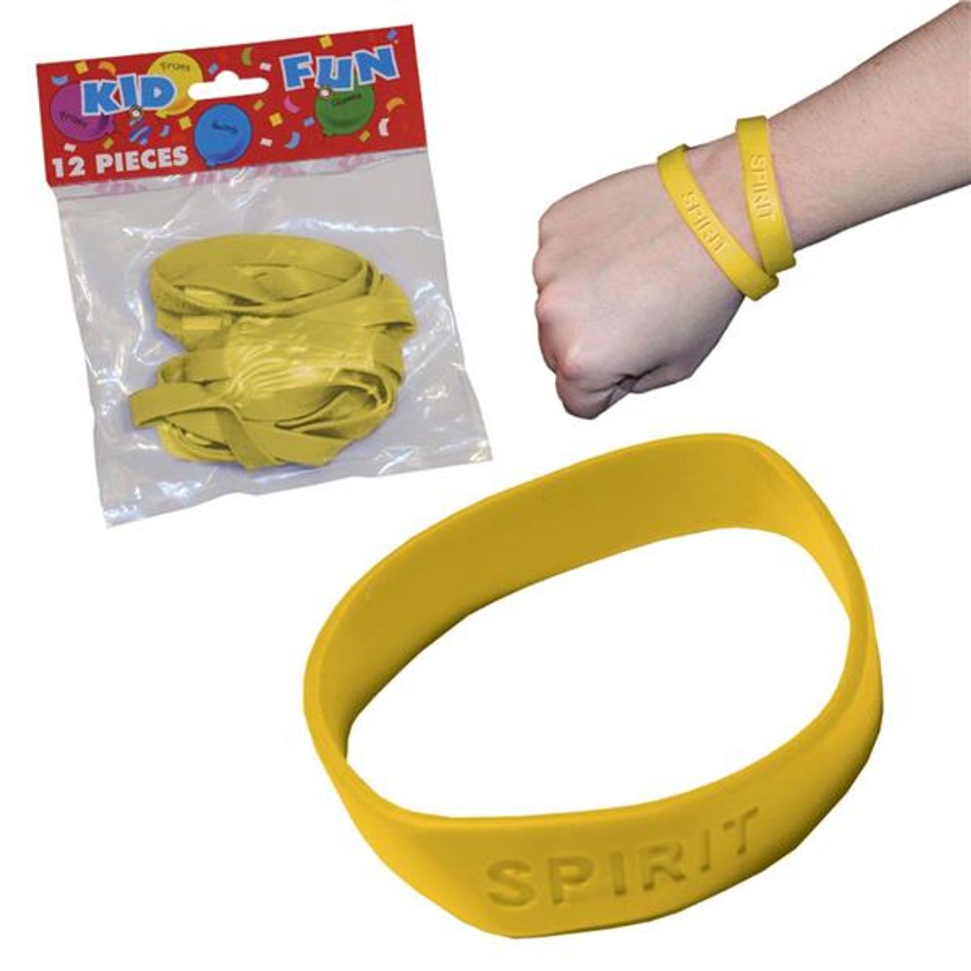 Yellow Spirit Bracelets - 12 Pack (Per 12 Pack) | CustomLanyard.net ...