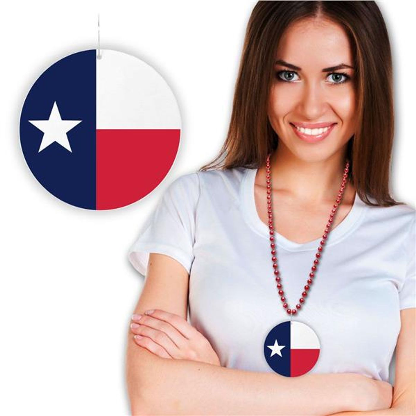 Texas Flag Plastic Medallion | CustomButtonsNow.com | SKU# 12694