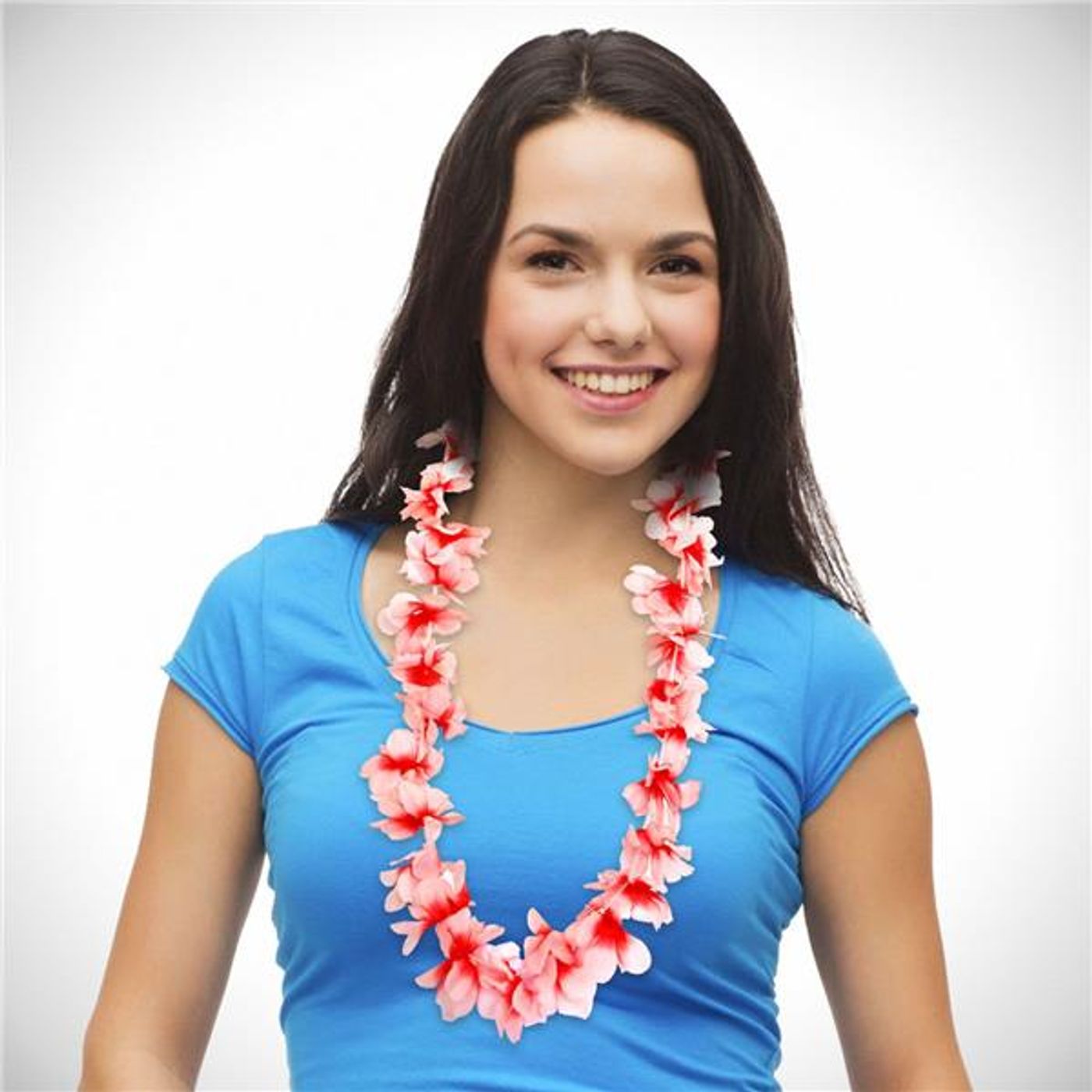 Red Silk Flower 36" Leis (Per 12 pack) | CustomLanyard.net | SKU# 12679
