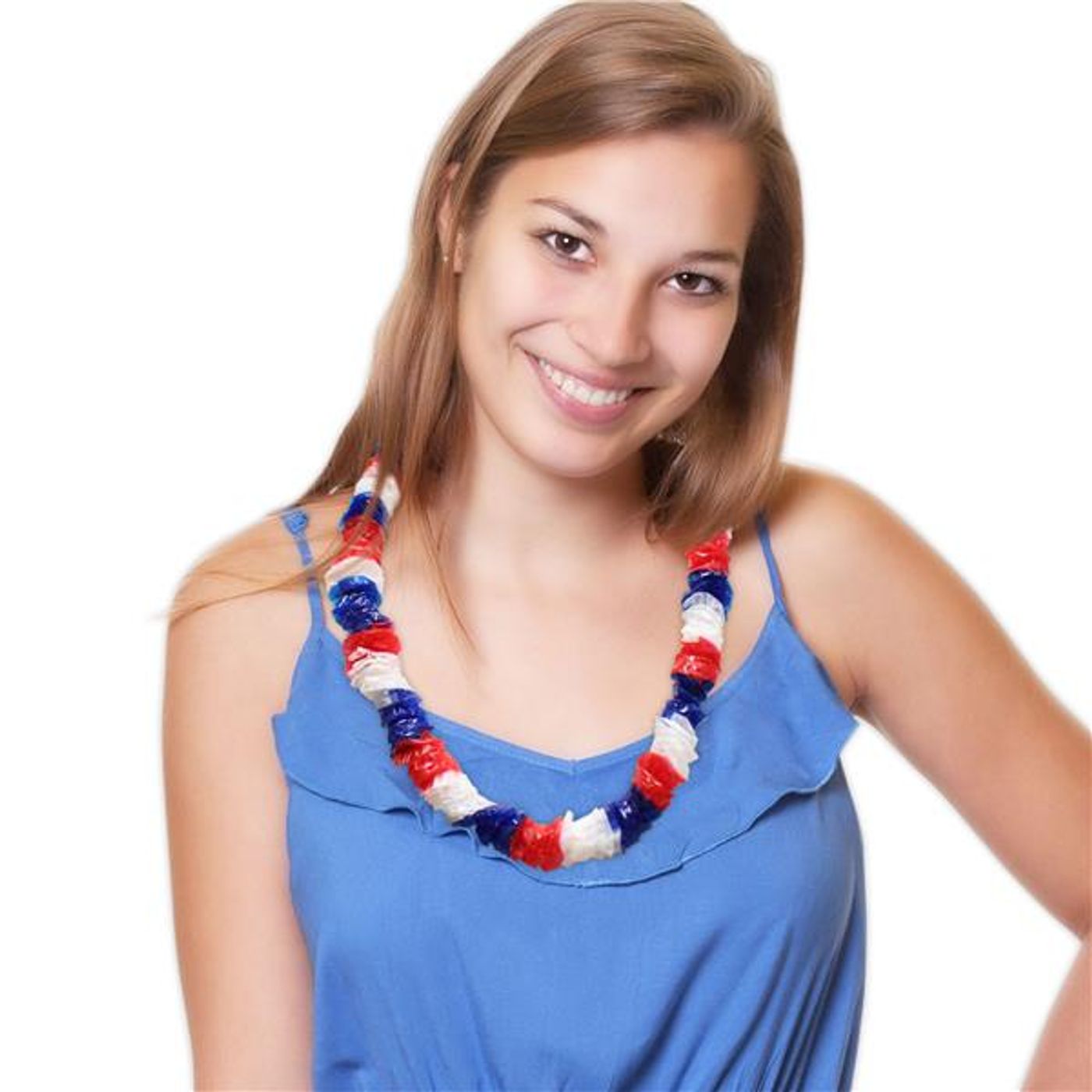 Red, White and Blue Plastic Leis (Per 12 pack) | WristBandToday.Ca ...