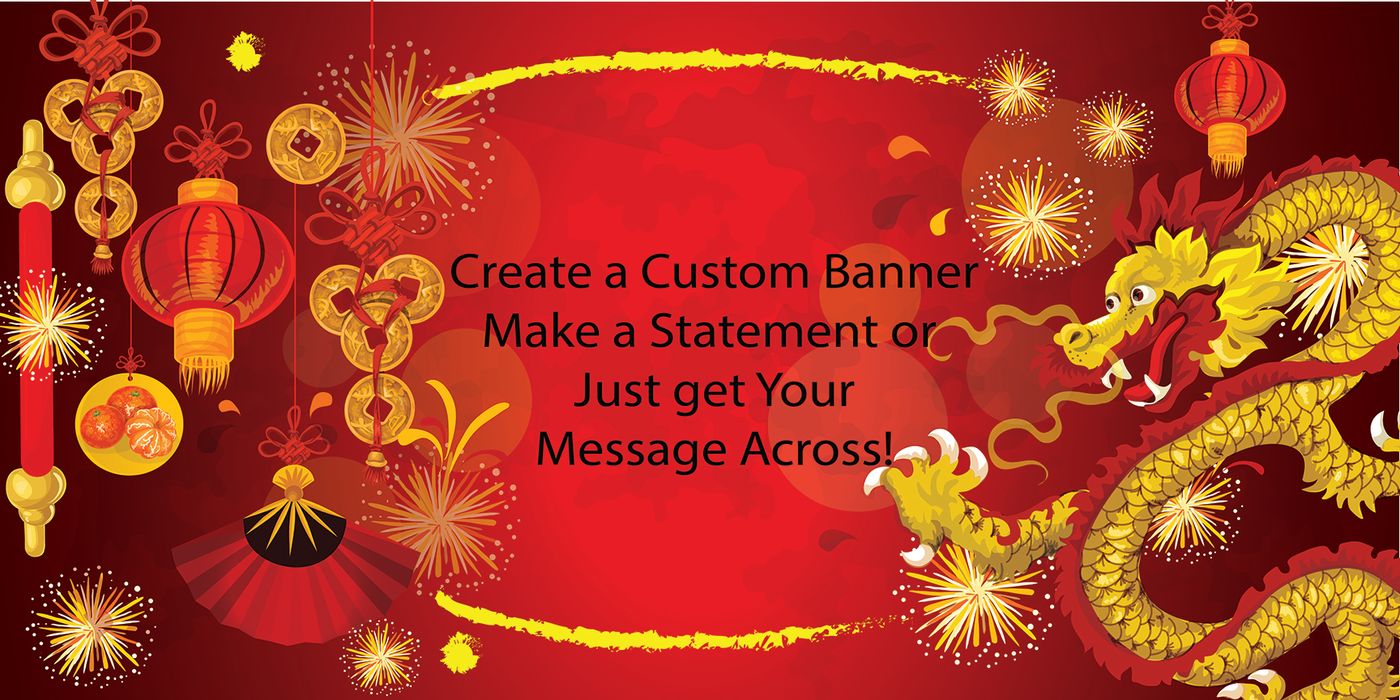 Chinese Dragon Custom Banner - 48 x 96 | CustomLanyard.net | SKU# 13879