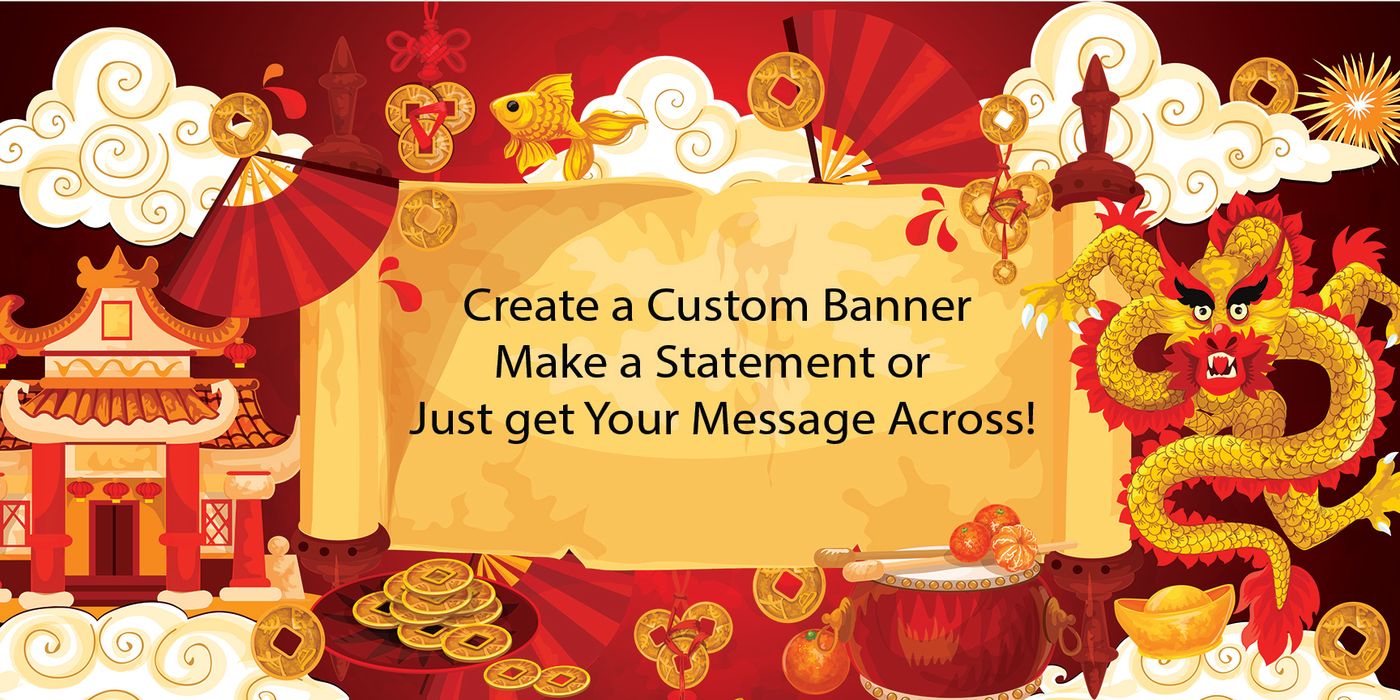 Chinese New Year Traditional Custom Banner - 36 x 72 | CustomLanyard ...