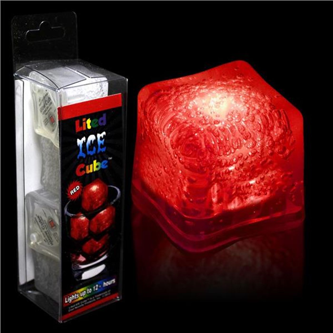 Red LED Ice Cubes (Per 4 pack) | CustomLanyard.net | SKU# 12331