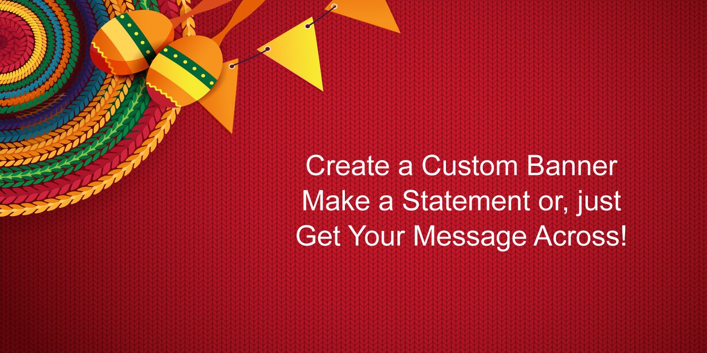 Colorful Fiesta Custom Banner - 36 x 72 | CustomButtonsNow.com | SKU# 13975
