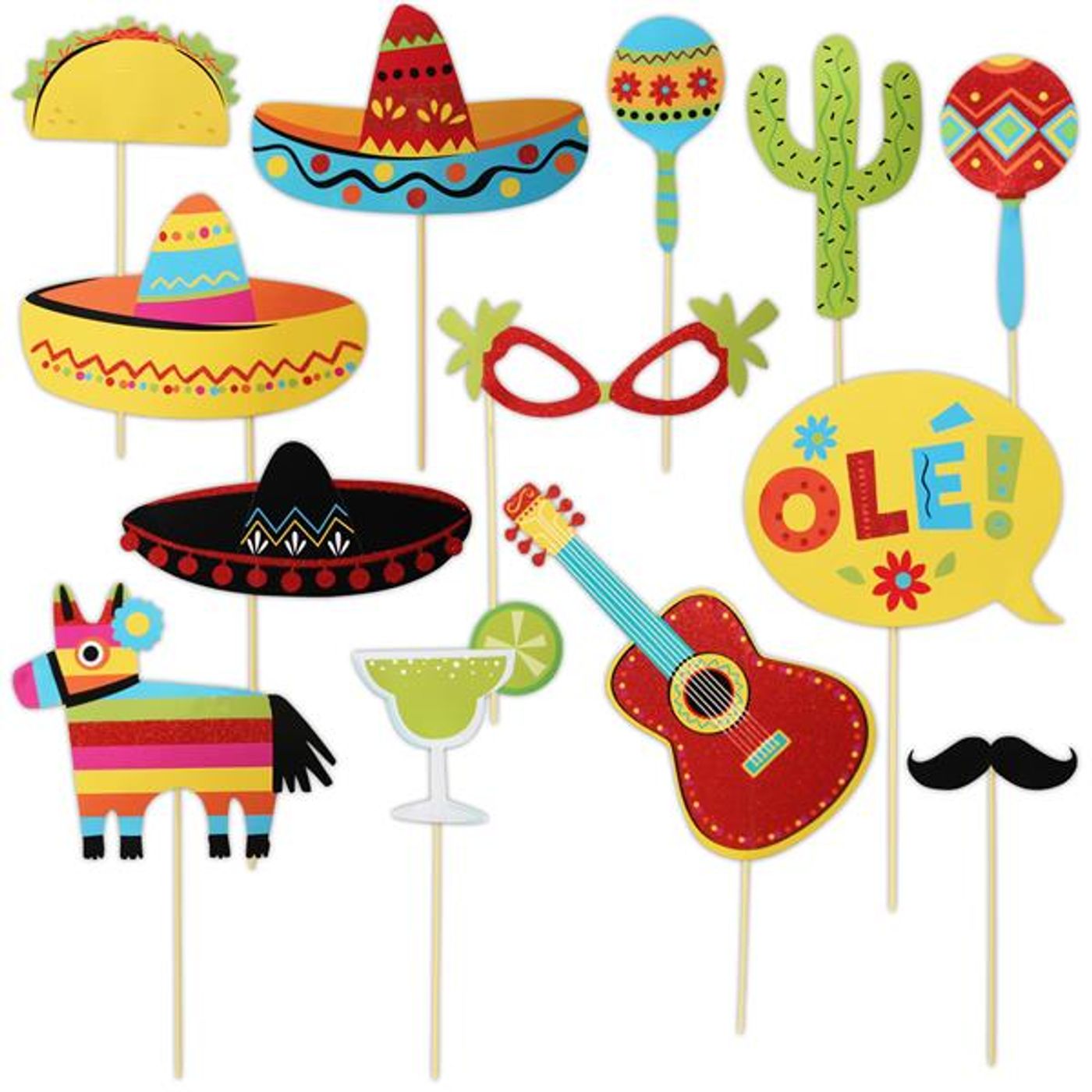 Fiesta Photo Prop Kit (Per 13 pack) | CustomButtonsNow.com | SKU# 9792