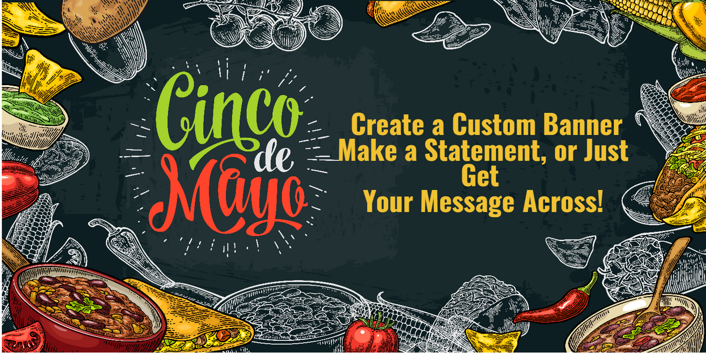 Cinco de Mayo Salsa Banner - 24 x 48 | CustomButtonsNow.com | SKU# 13908