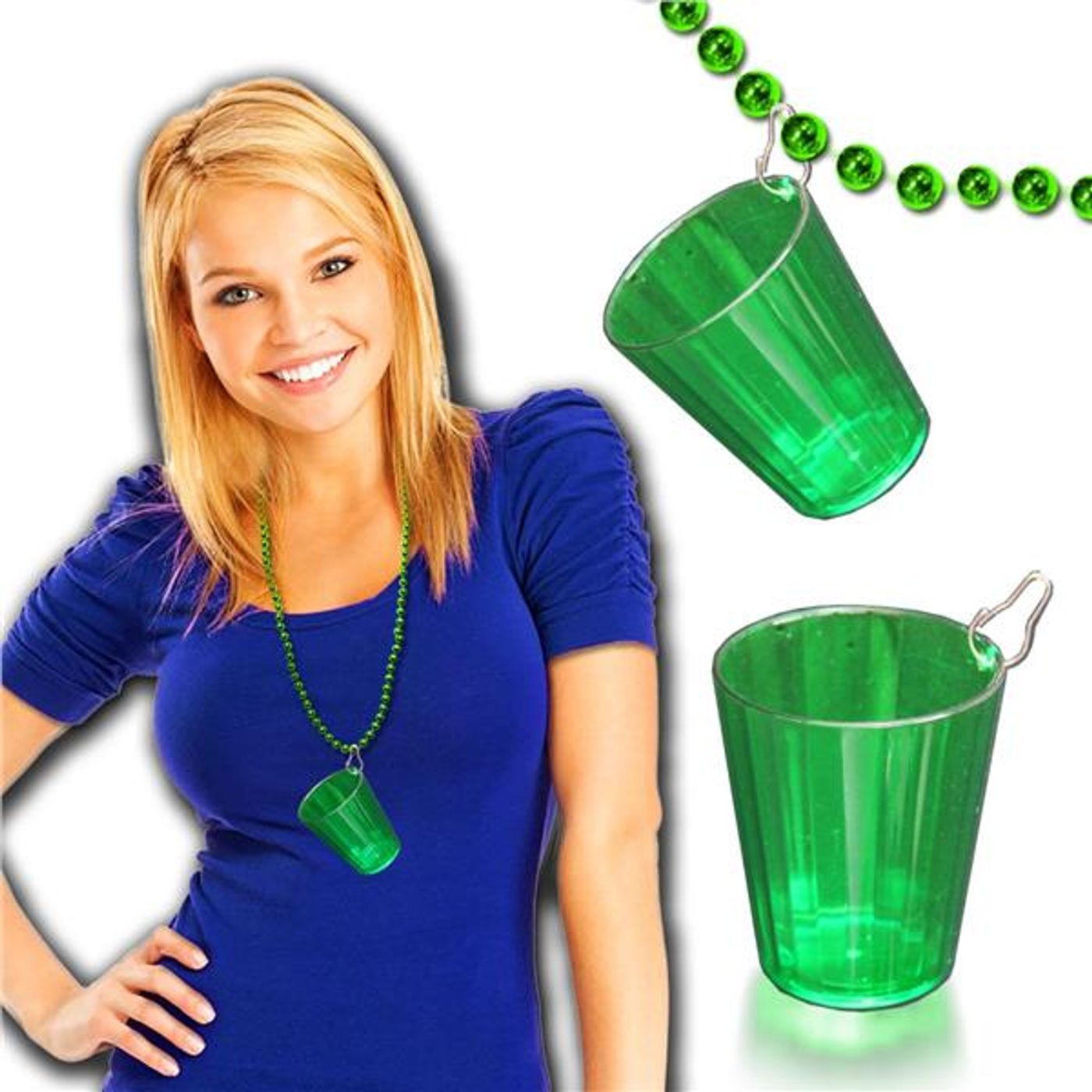 Green Plastic Shot Glass | CustomLanyard.net | SKU# 12919