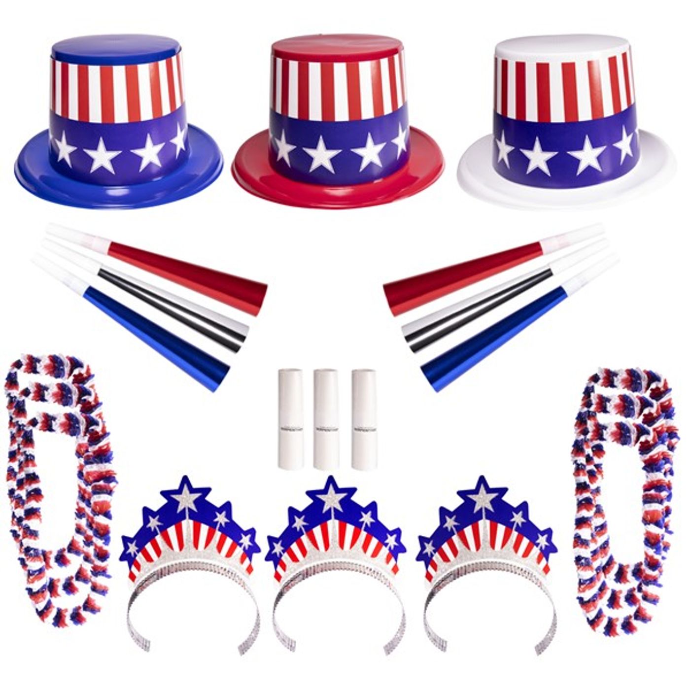 Spirit Of America Party Kit For 25 (Per 25 guests) | CustomButtonsNow ...