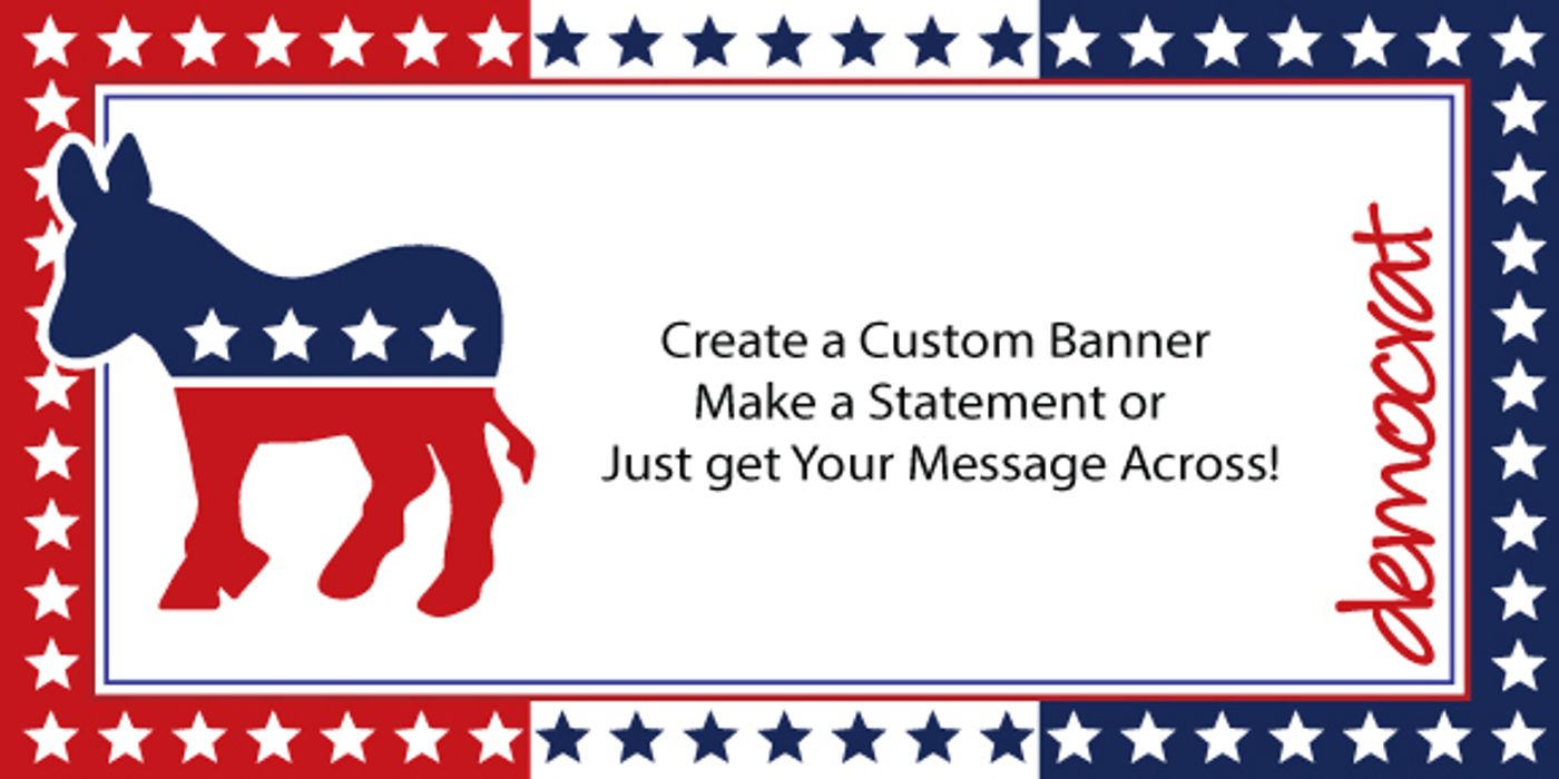 Democrat Custom Banner - 18 x 36 | CustomLanyard.net | SKU# 14120