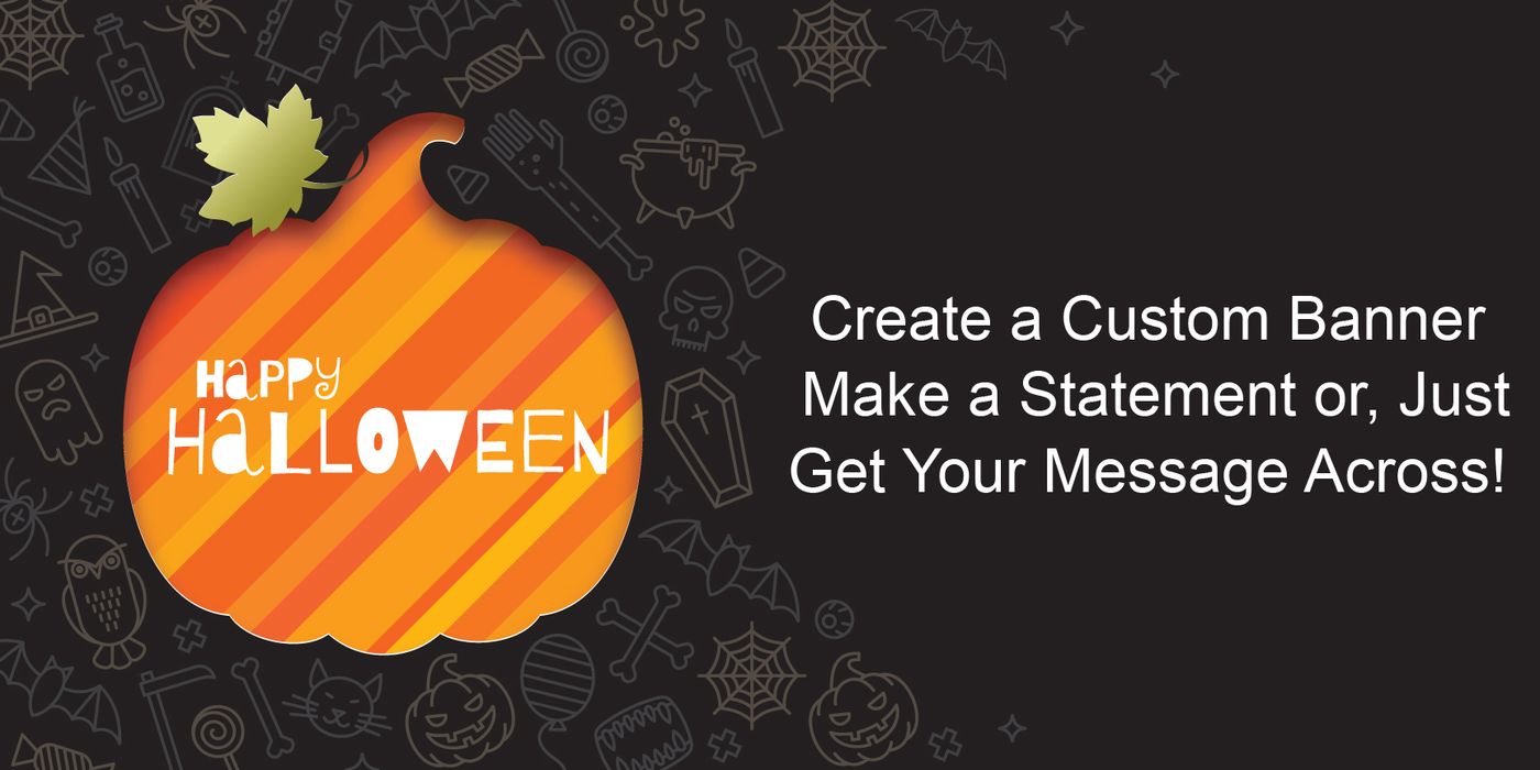 Halloween Pumpkin Custom Banner - 24 x 48 | CustomLanyard.net | SKU# 14727