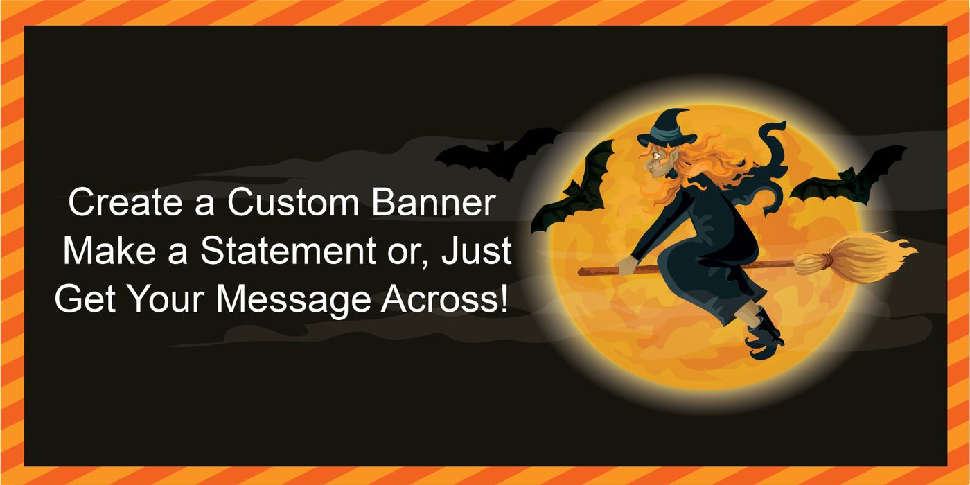 Halloween Witch Custom Banner - 24 x 48 | CustomLanyard.net | SKU# 14742