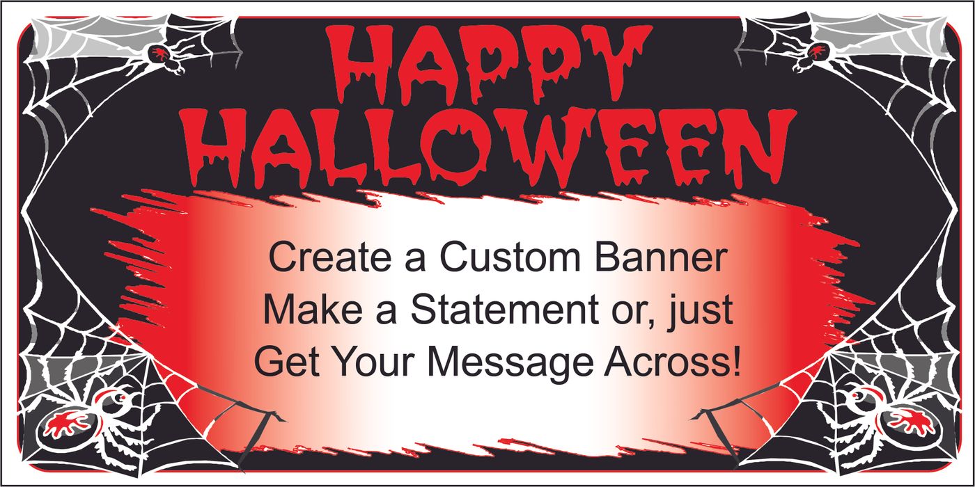 Halloween Spiders Custom Banner - 24 x 48 | CustomButtonsNow.com | SKU ...
