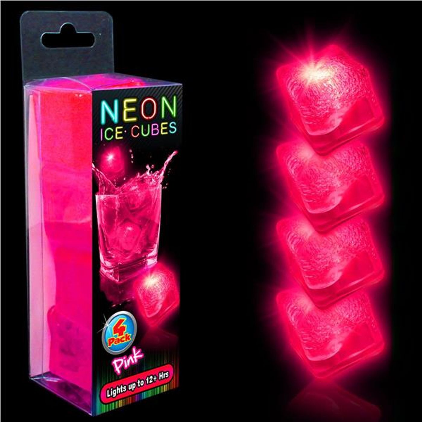 Neon Pink LED Ice Cubes | CustomButtonsNow.com | SKU# 11043