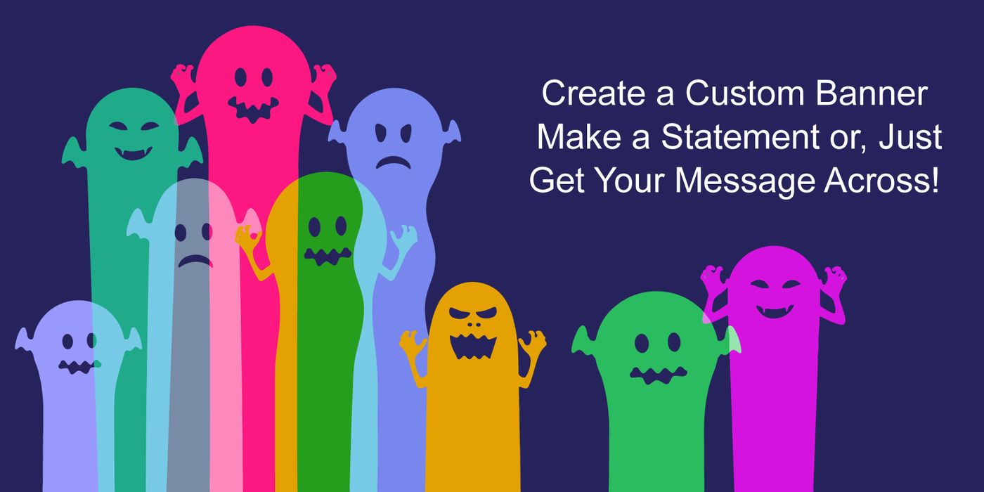 Halloween Ghosts Custom Banner - 48 x 96 | CustomLanyard.net | SKU# 14714