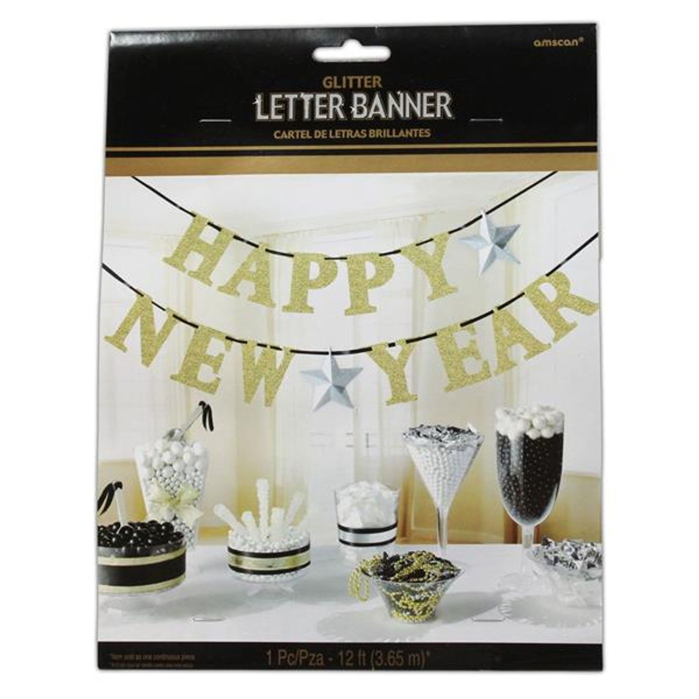 Happy New Year Glitter Banner | CustomTattooNow.com | SKU# 10135