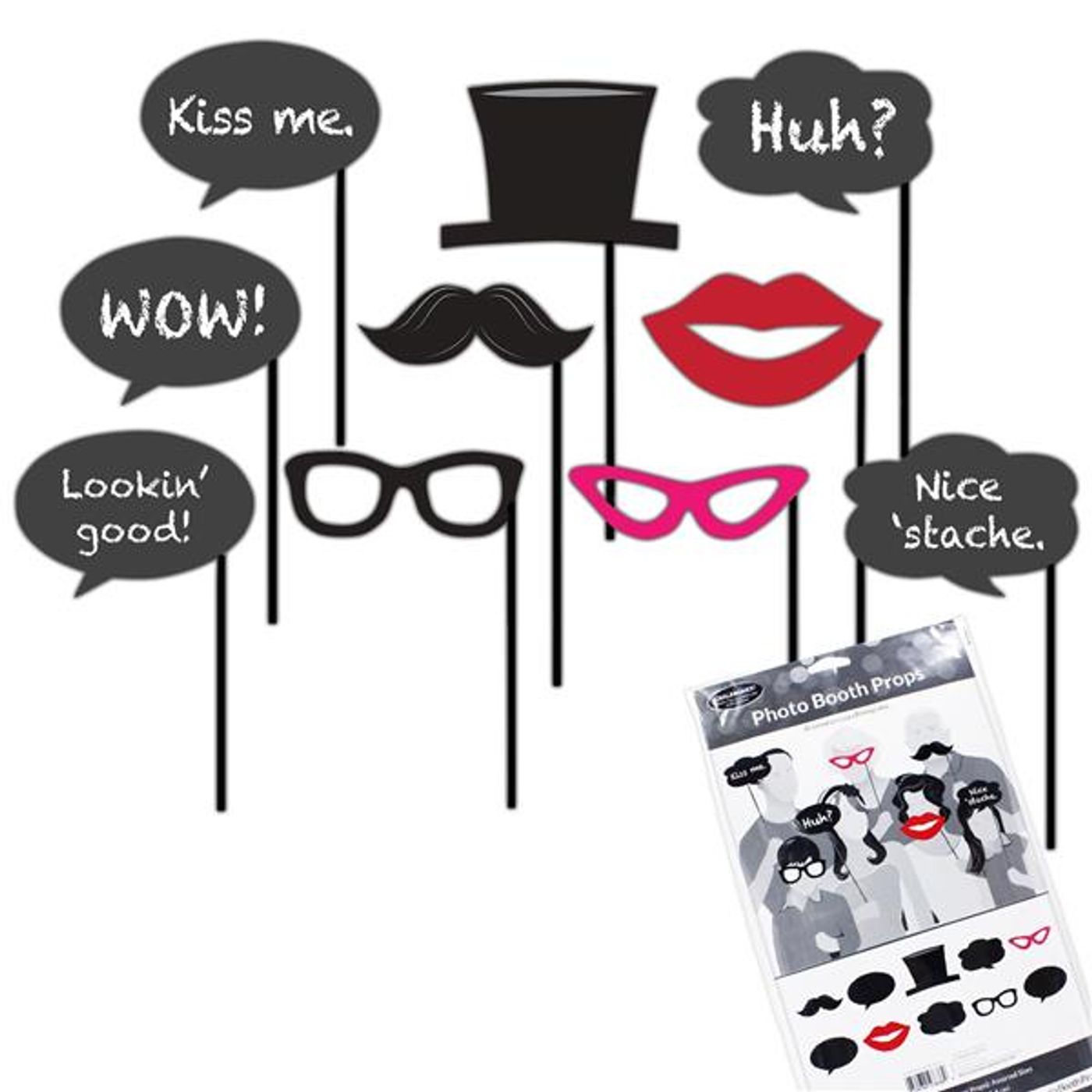 Black Tie Photo Booth Prop Kit | CustomLanyard.net | SKU# 9578