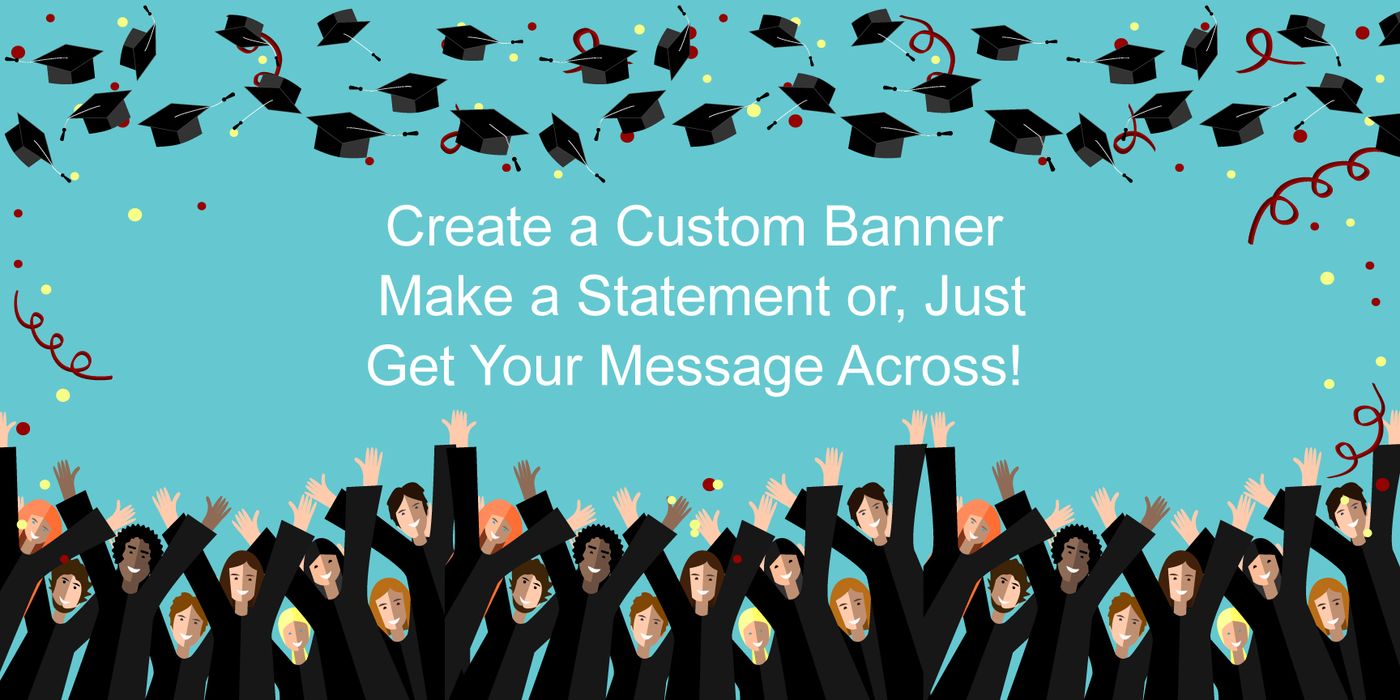 Graduation Cheer Custom Banner - 36 x 72 | CustomLanyard.net | SKU# 14573