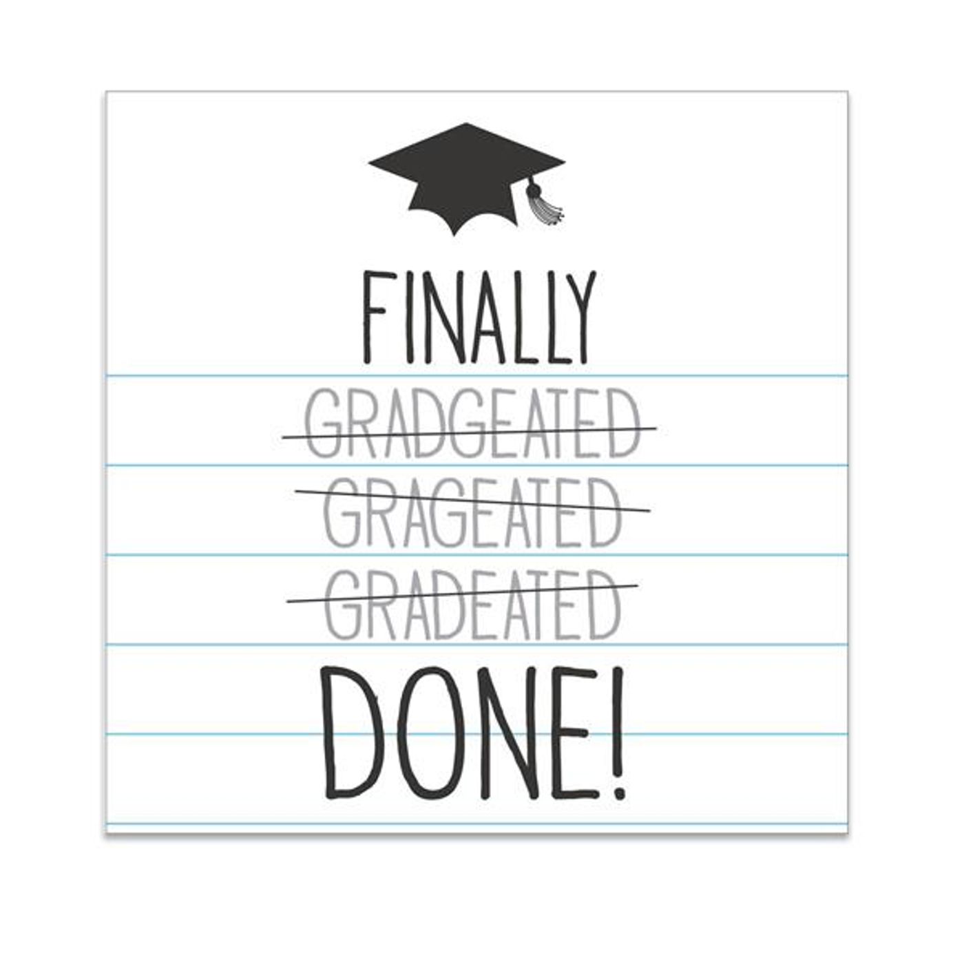 Graduation Finally Done Beverage Napkins | CustomLanyard.net | SKU# 13032