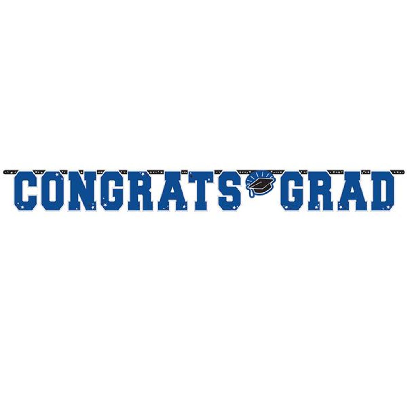 Blue Graduation Letter Banner | CustomButtonsNow.com | SKU# 9617