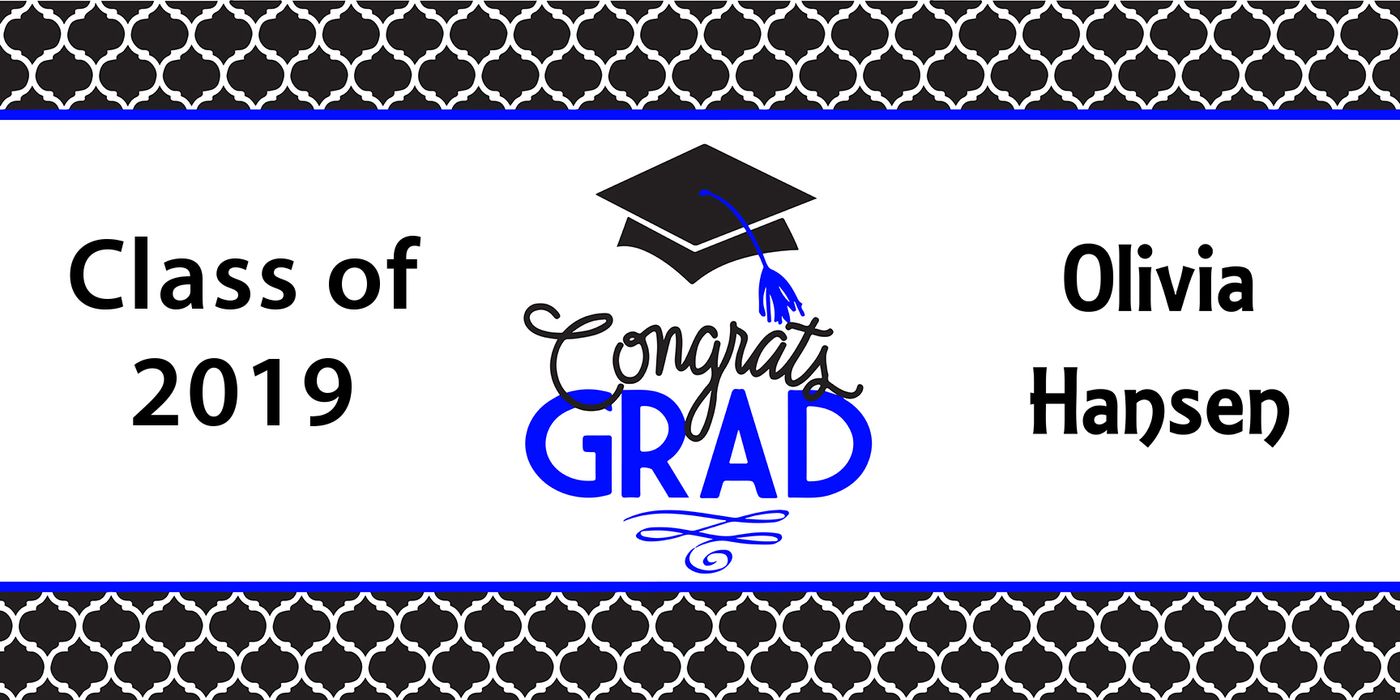 Blue Class of Custom Banner - 24 x 48 | CustomLanyard.net | SKU# 13619