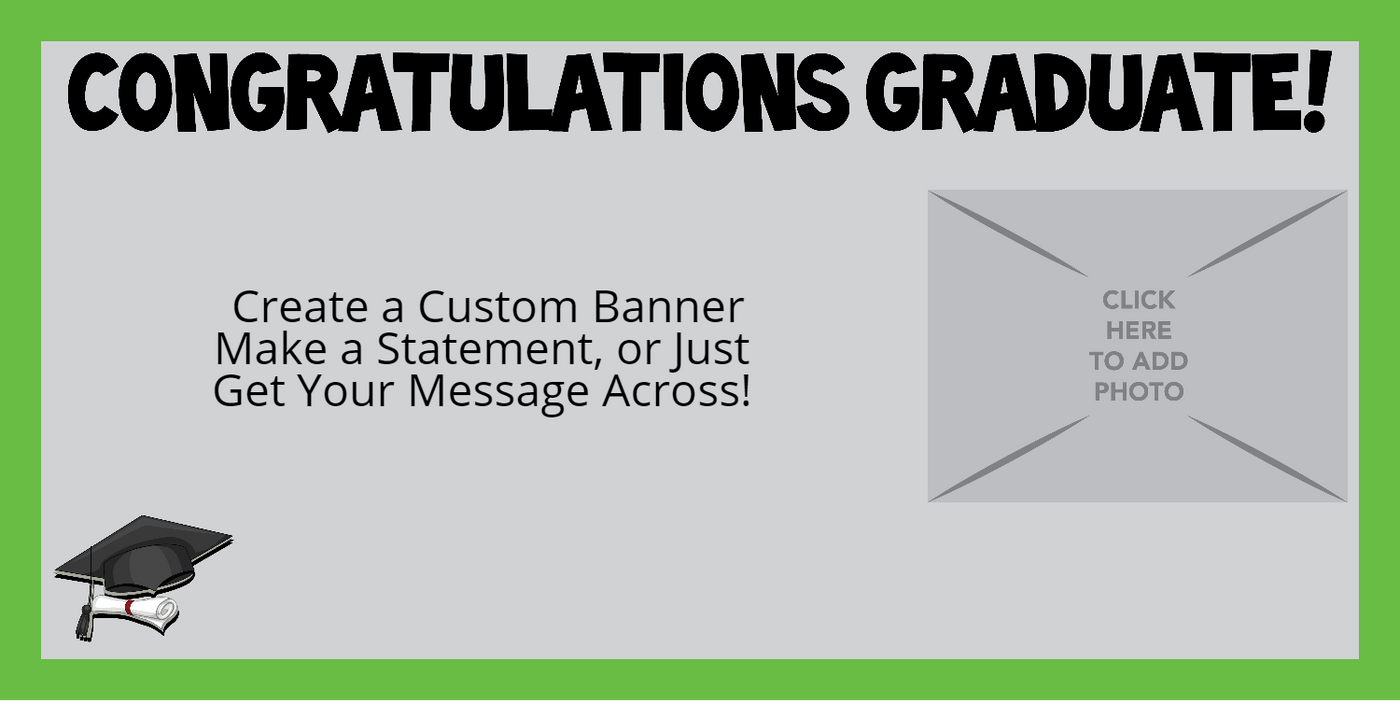 Green Graduation Photo Custom Banner - 48 x 96 | CustomLanyard.net ...