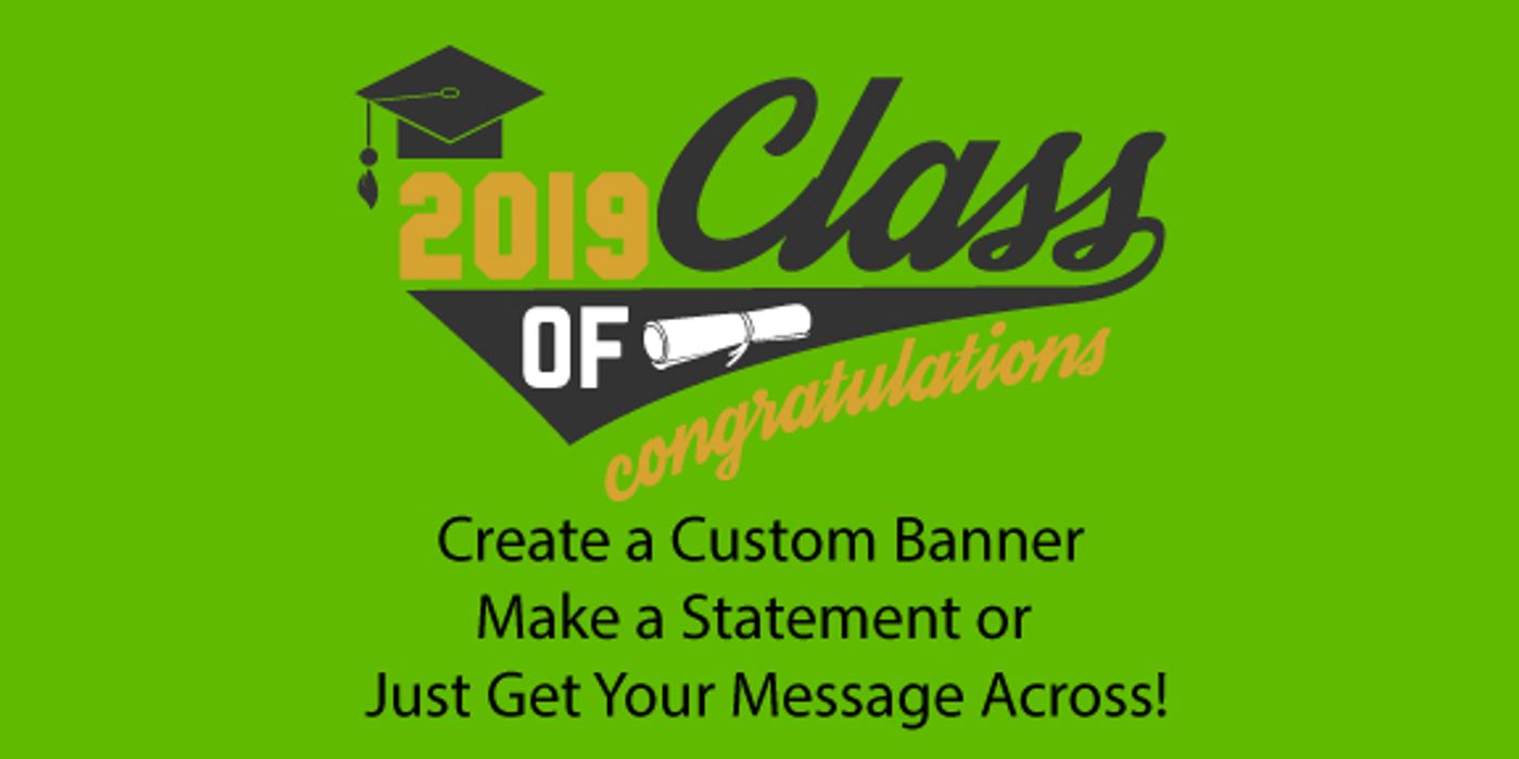 Green Graduation Custom Banner - 36 x 72 | CustomLanyard.Ca | SKU# 14657
