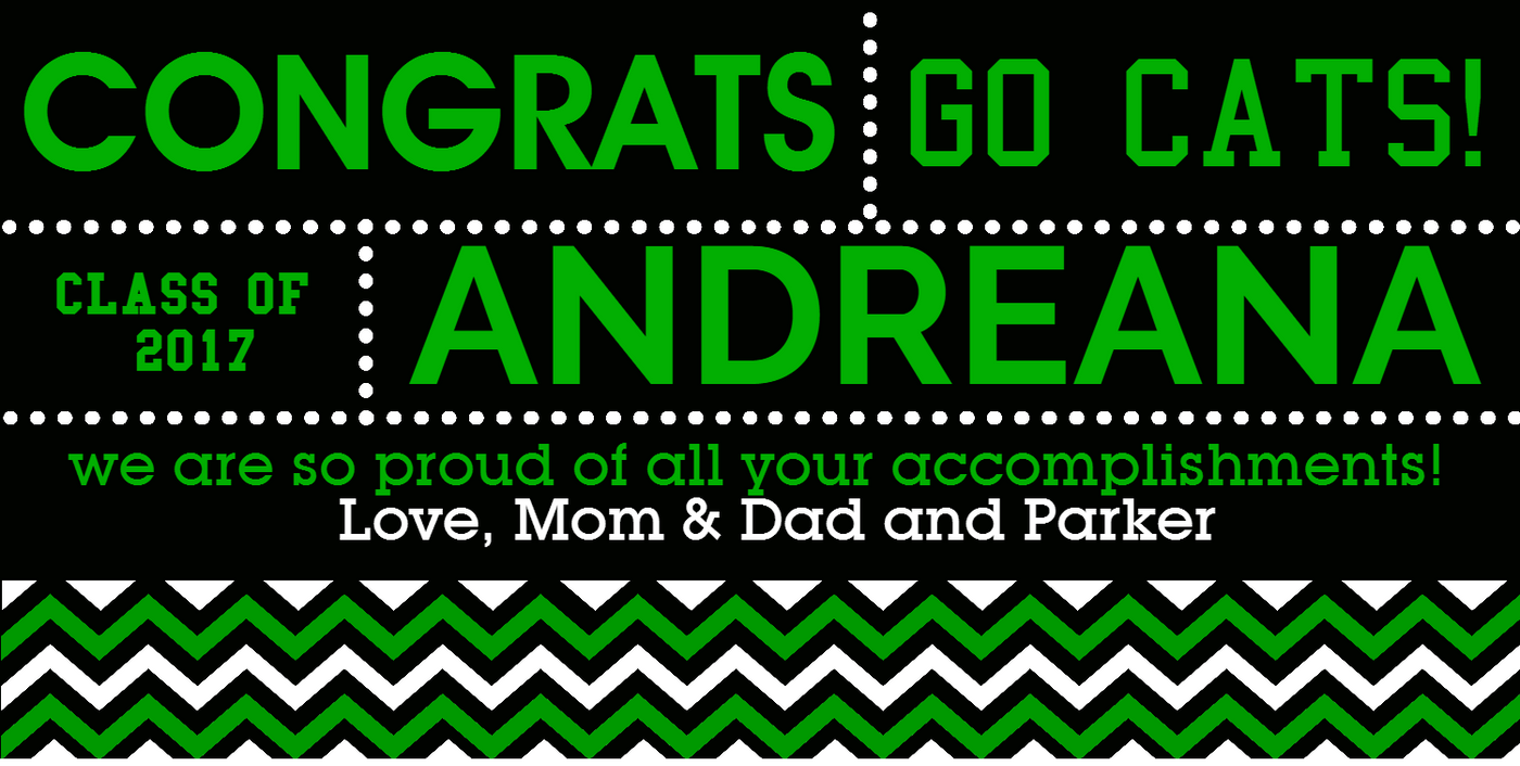 Green Chevron Graduation Custom Banner - 36 x 72 | CustomLanyard.net ...